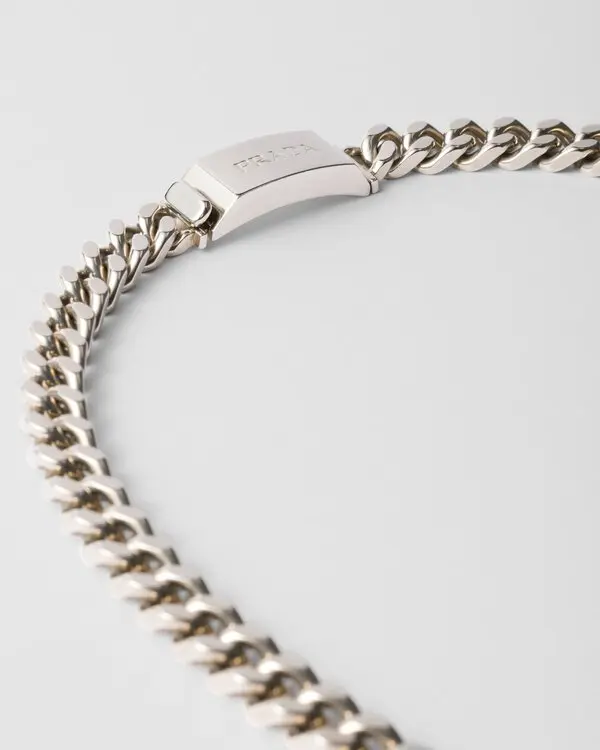 Prada Silver Chain Necklace - Antiqued Silver | Editorialist